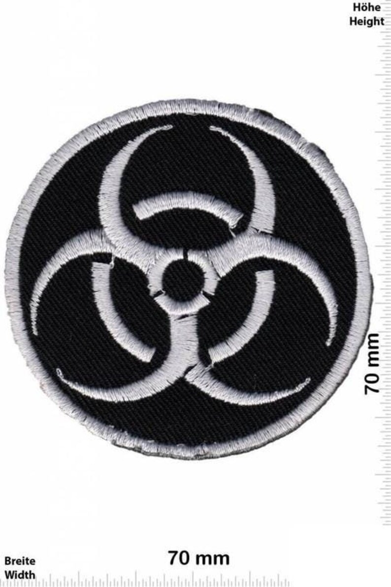 Biohazard Virus Silver Embroidered Patch Badge Applique Iron On - Etsy