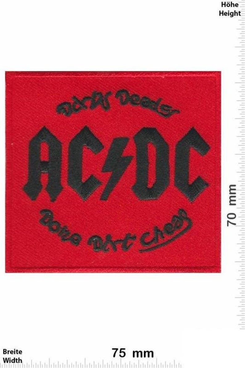 Ac Dc Acdc Red Dirty Deeds Done Dirt Cheap Embroidered Patch Badge Applique Iron On - Etsy