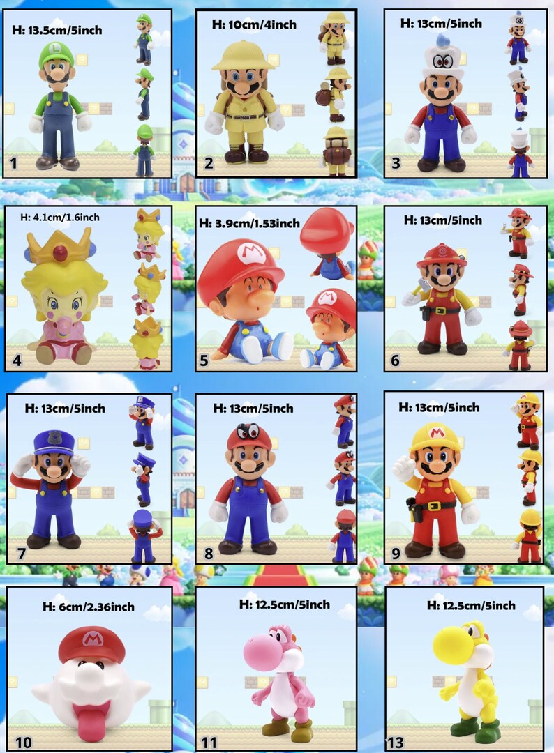 EH Shop: Super Mario Bros. Bowser Princess Peach Boo Yoshi Action ...