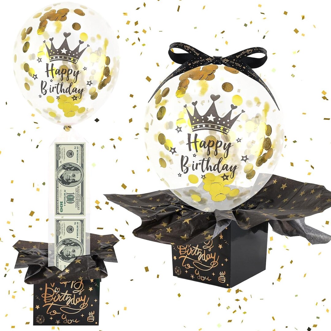 Handcrafted Birthday Money Box With Sequin Balloon – Unique Surprise ...