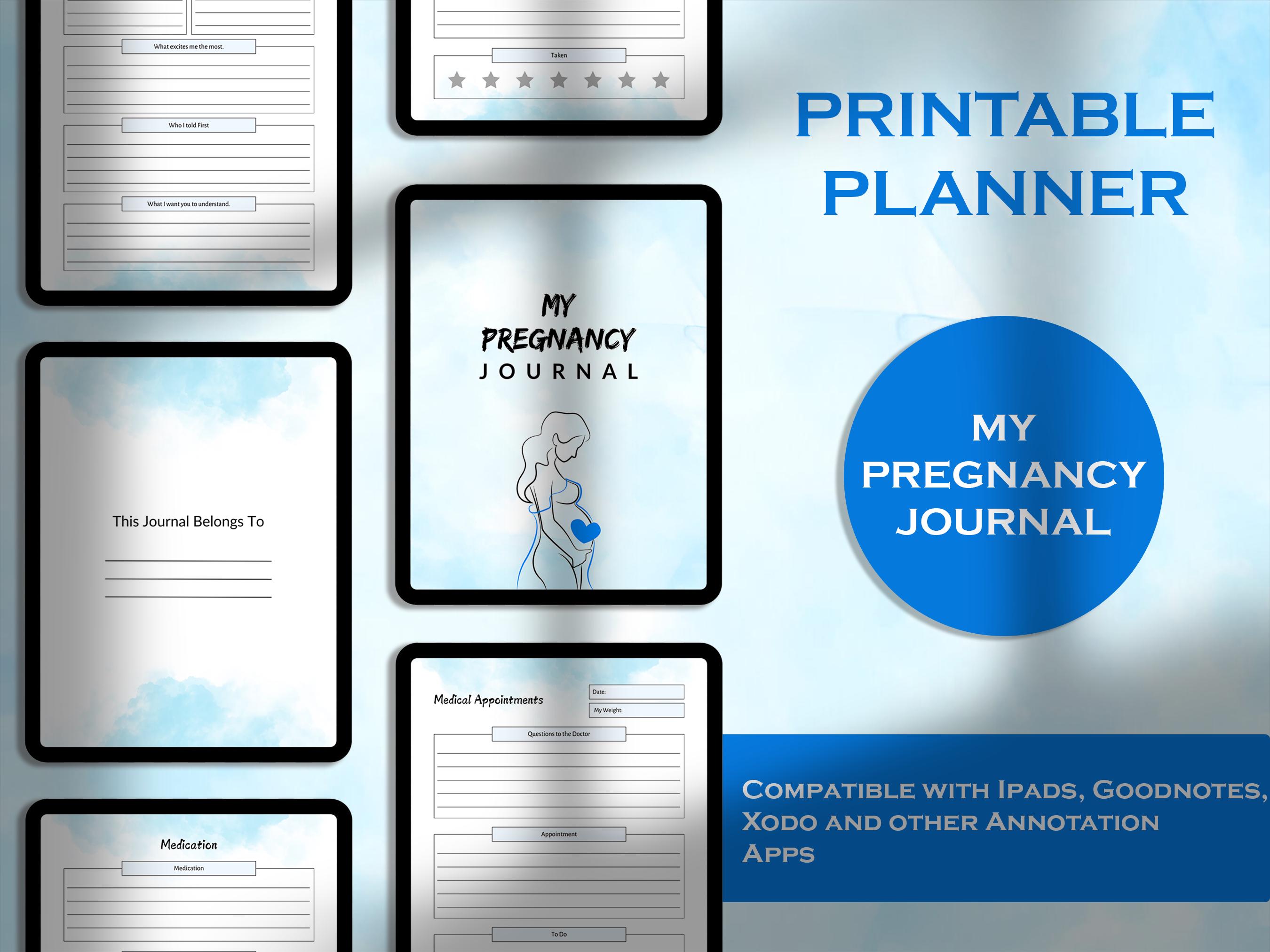 My Pregnancy Journal | Pregnancy Journal | Digital Planner | Printable ...