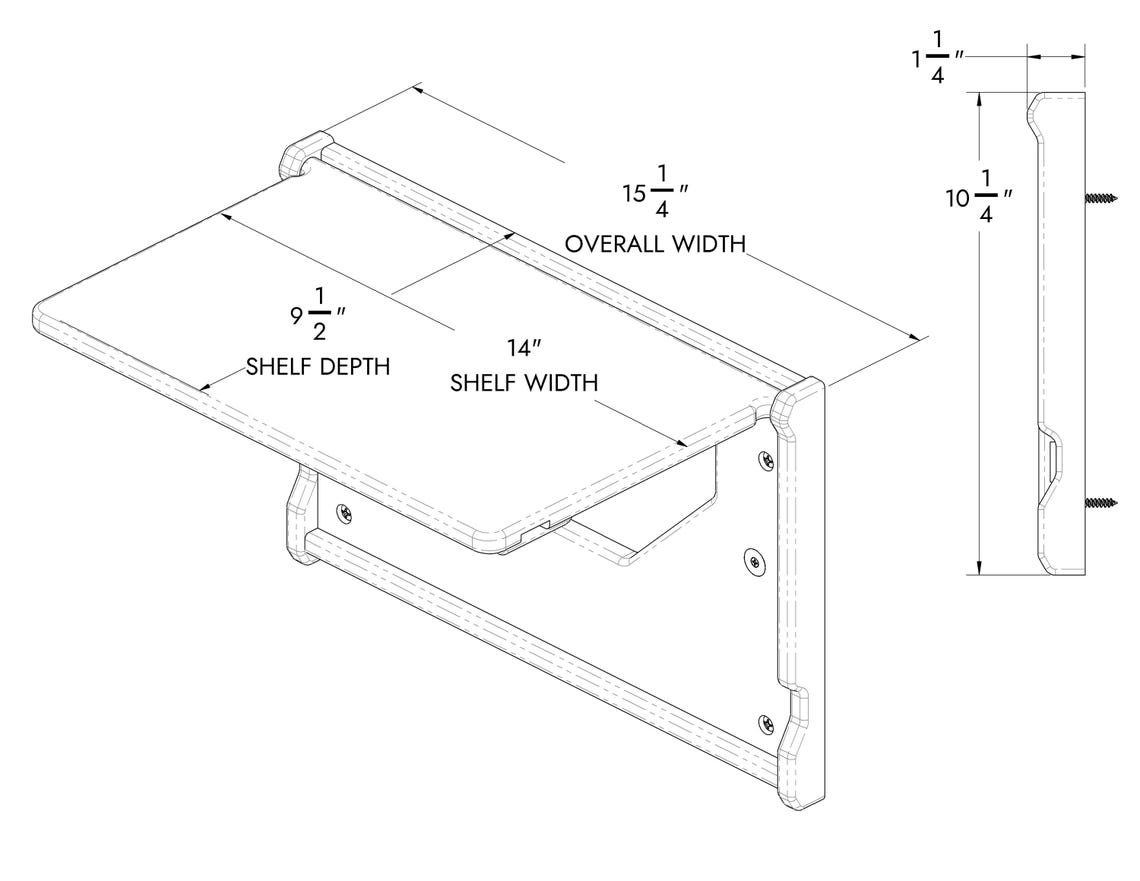 Foldable Wood Bedside Shelf or Table for Campervan, RV or Small Spaces ...