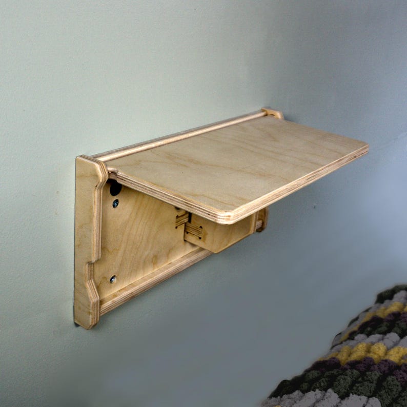 Foldable Wood Bedside Shelf or Table for Campervan, RV or Small Spaces ...
