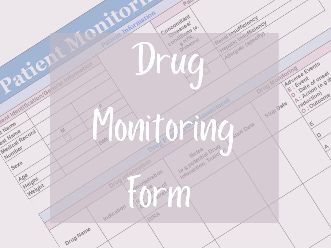 Patient Drug Monitoring Form for Pharmacist and Pharmacy Student ...