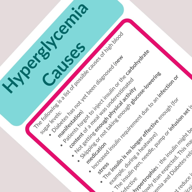 Hyperglycemia Symptom Sheet | Hyperglycemia Cause | High Blood Sugar ...