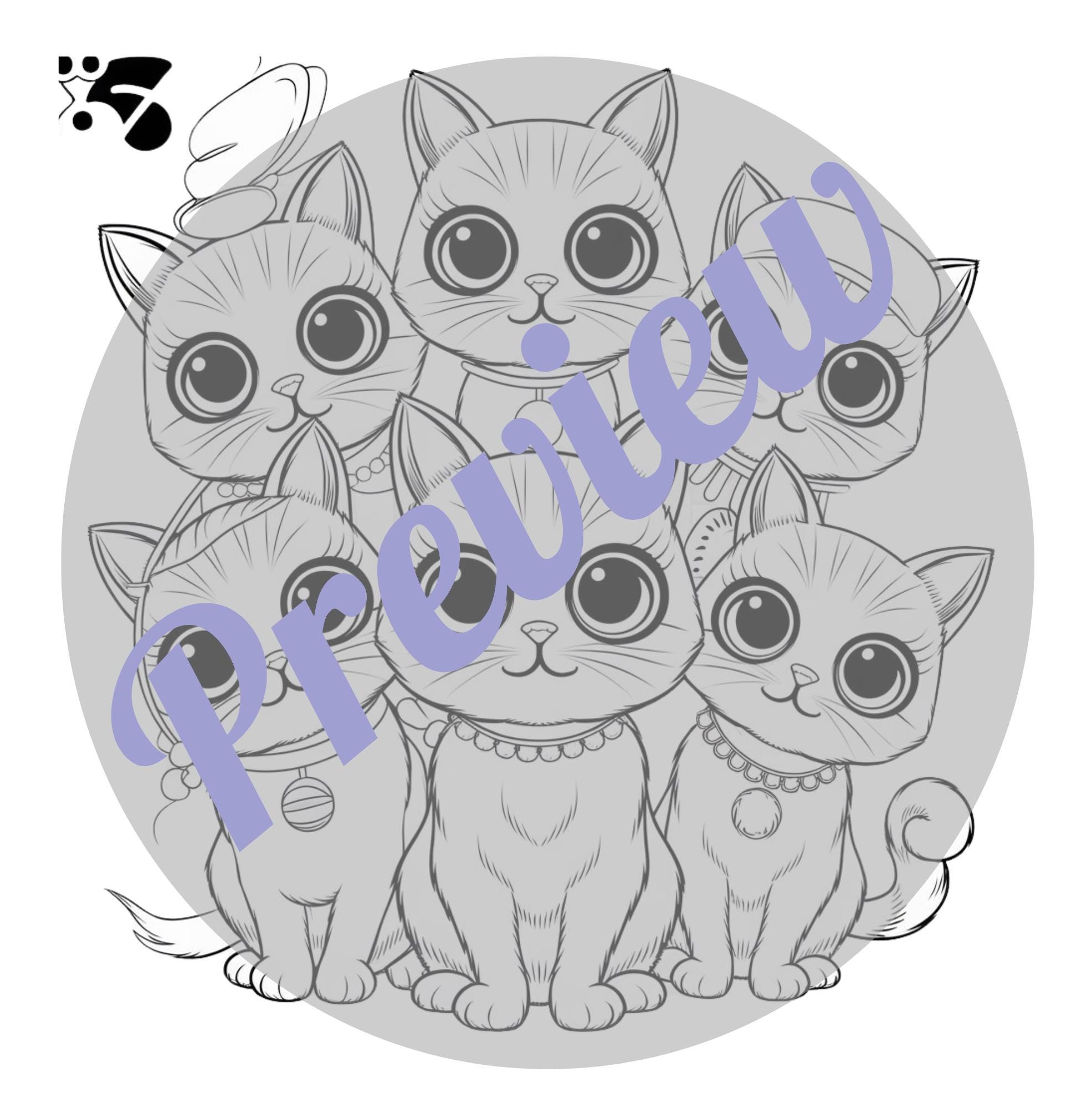 100 Adorable Cats Coloring Pages: Purr-fect Fun for All Ages - Etsy