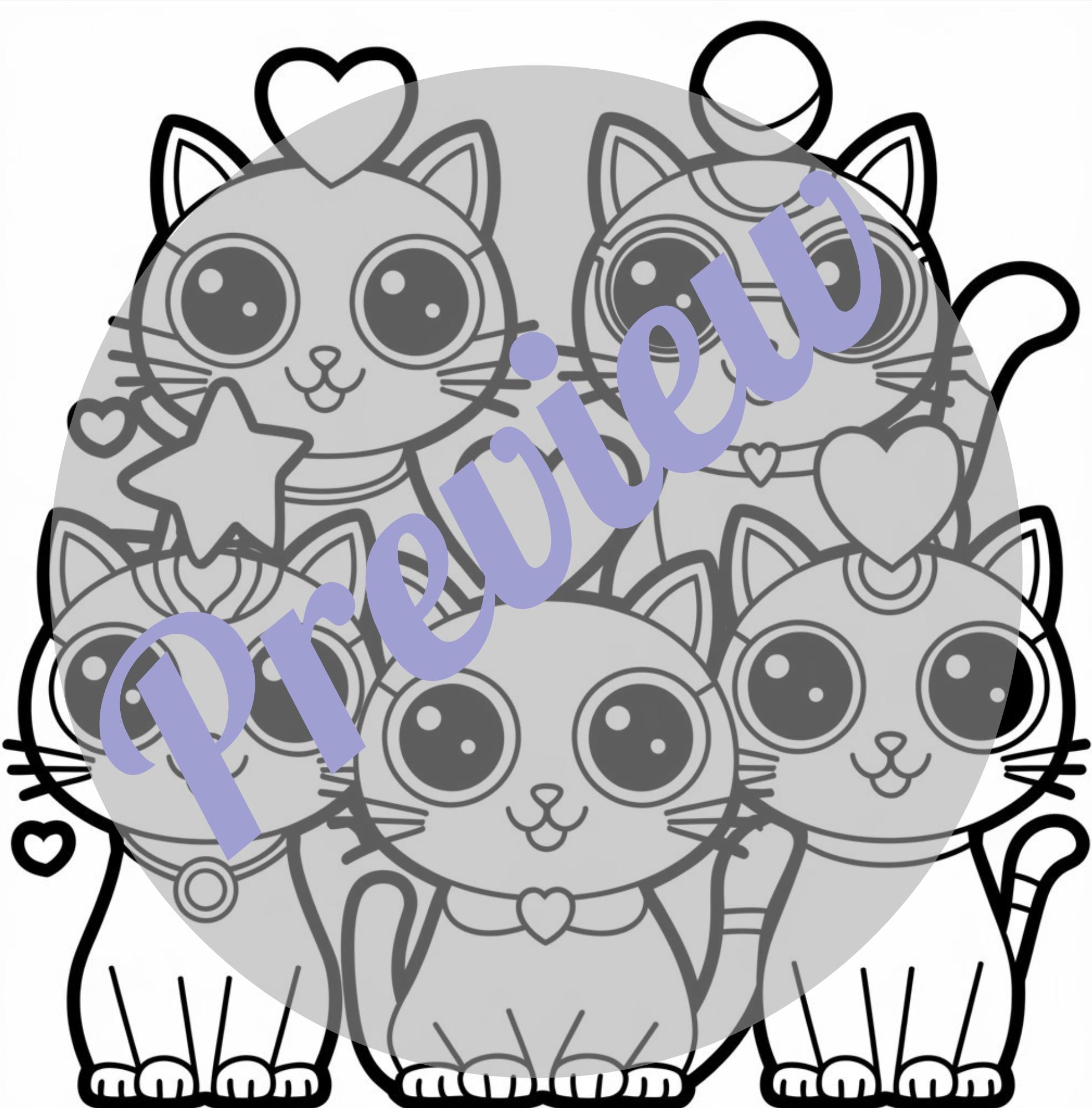 100 Adorable Cats Coloring Pages: Purr-fect Fun for All Ages - Etsy