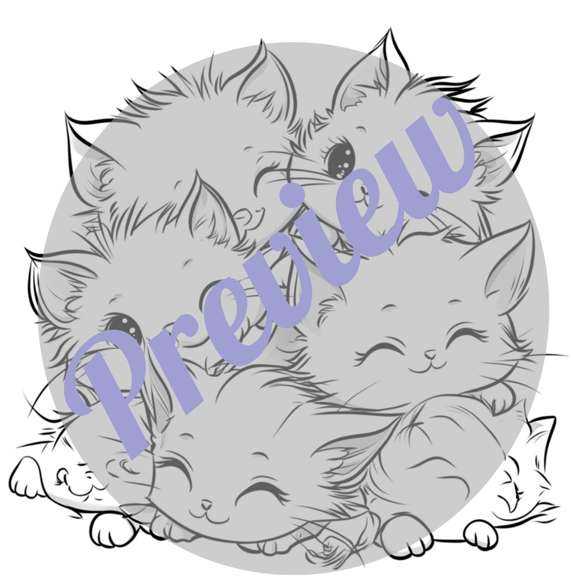 100 Adorable Cats Coloring Pages: Purr-fect Fun for All Ages - Etsy