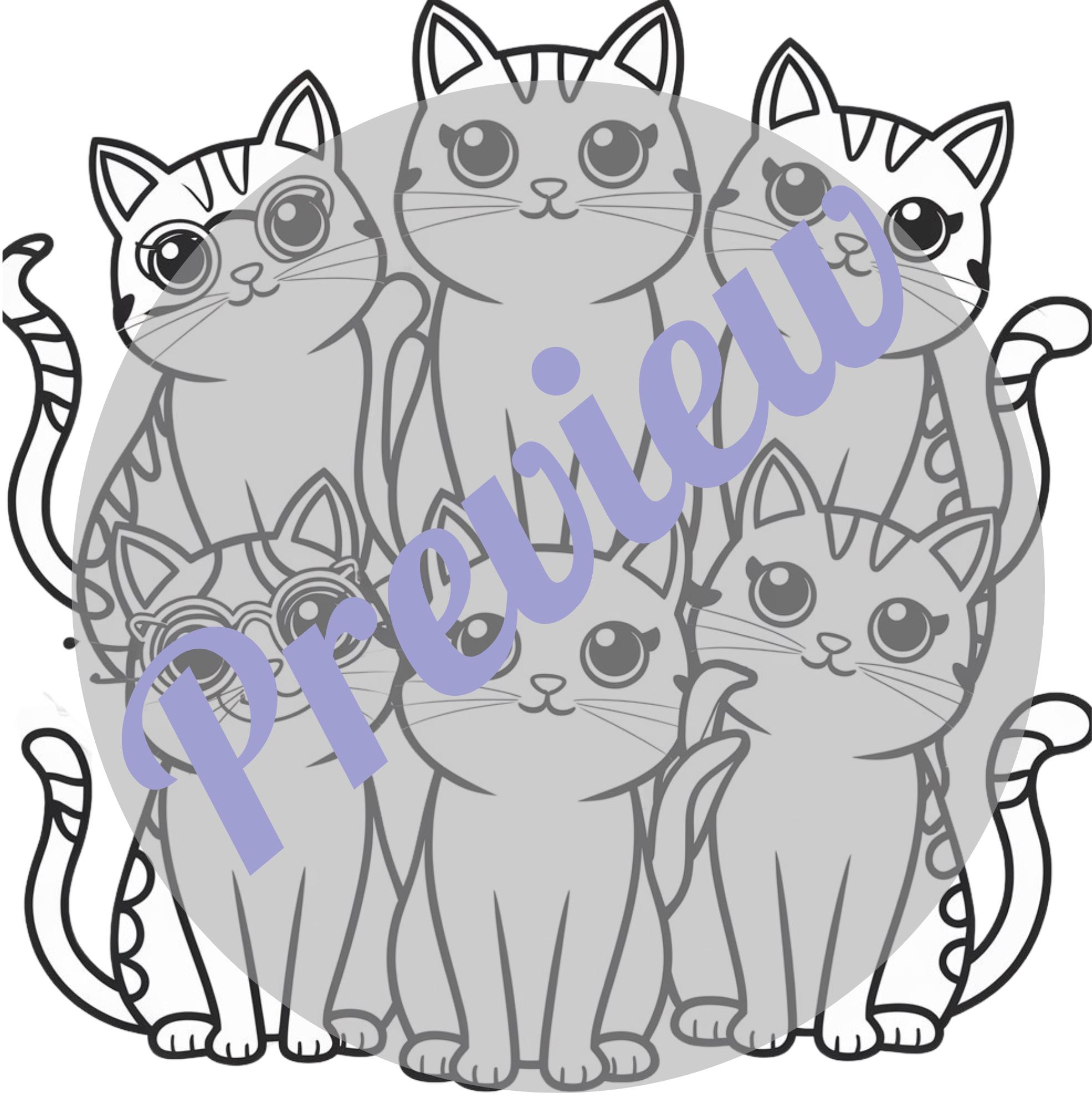 100 Adorable Cats Coloring Pages: Purr-fect Fun for All Ages - Etsy