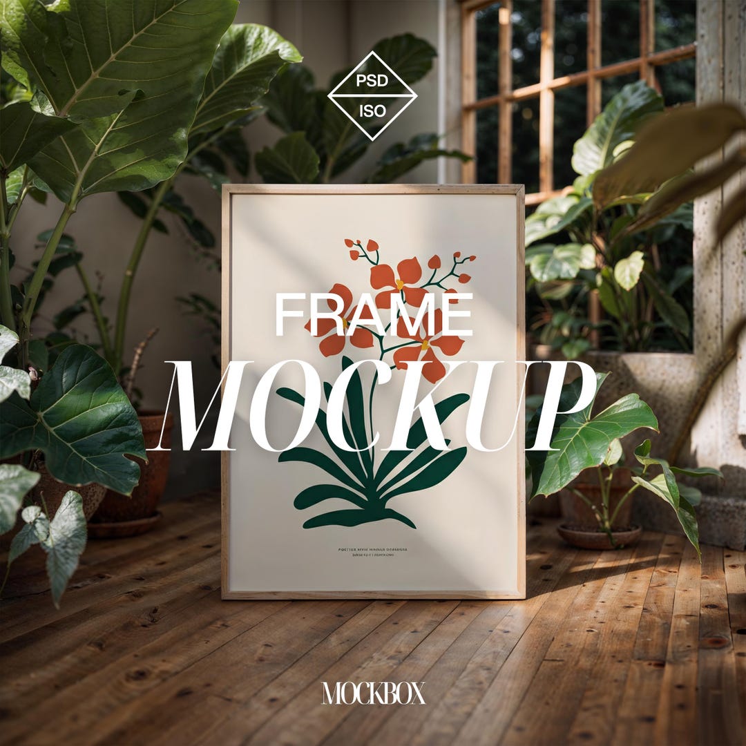 Atrium 5x7 Vertical Frame Photoshop Mockup Template for Art Display, A2 ...