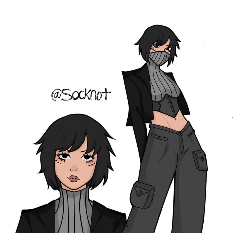 Digital Art FULL-BODY Drawing Anime Profile Picture Sprite Illustration ...