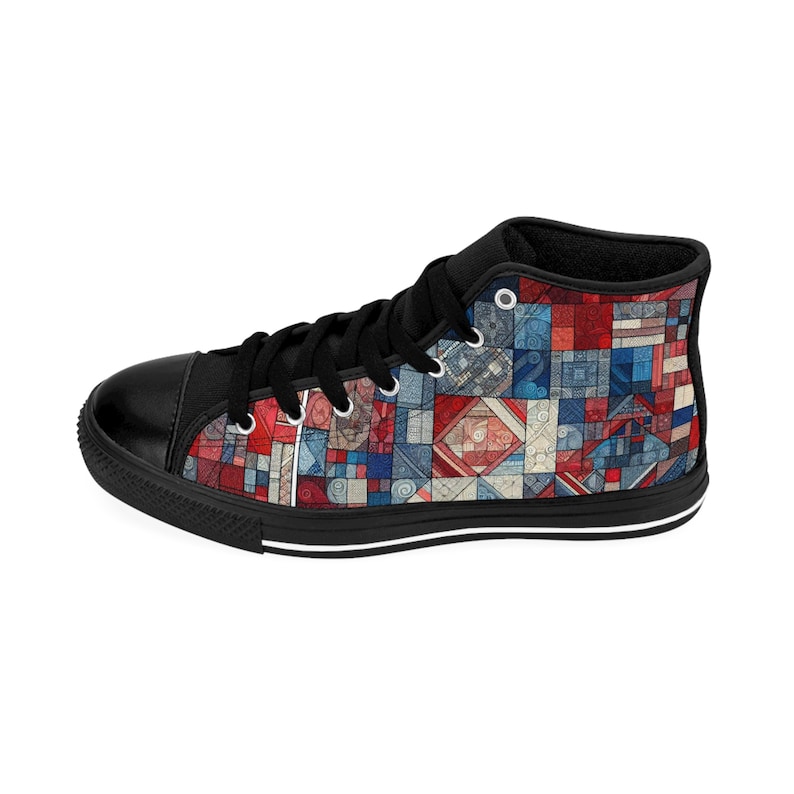 Patchwork Quilt Mid Top Sneakers: Motokimono Design - Etsy