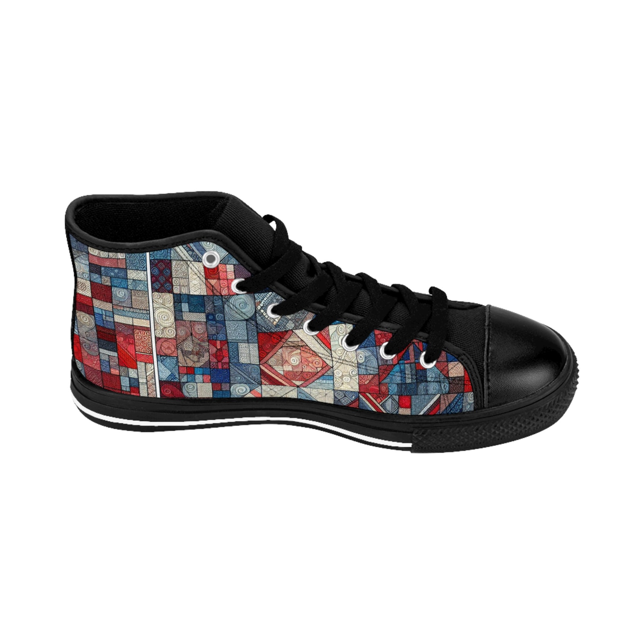 Patchwork Quilt Mid Top Sneakers: Motokimono Design - Etsy