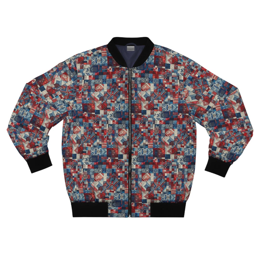Patchwork Bomber Jacket With Colorful Design, Great Gift for Grandkids ...