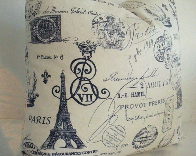 BOTH Sides -french Script- Designer Decorative Pillow Cover--accent ...