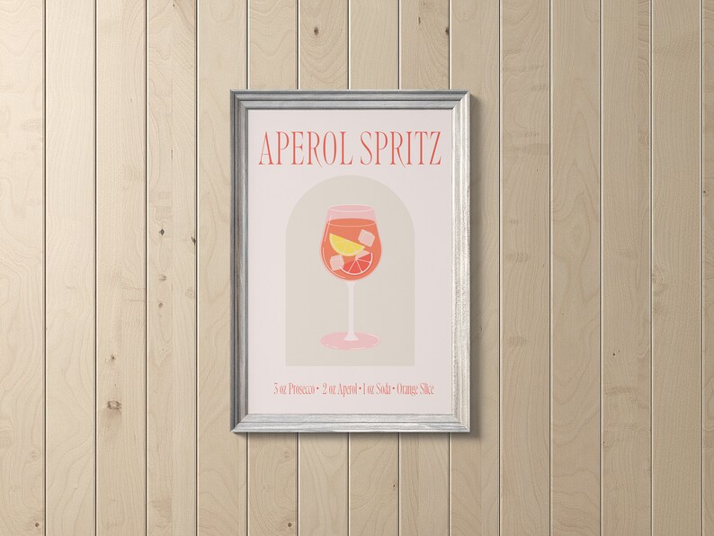 Aperol Spritz Print: Cocktail Kitchen Wall Art (digital Download) - Etsy