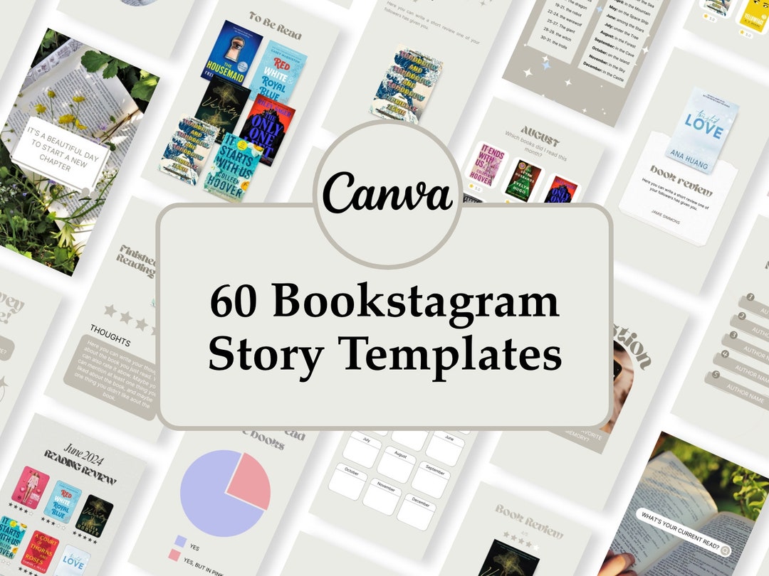60 Bookstagram Story Templates | Chic Canva Instagram Designs (instant ...