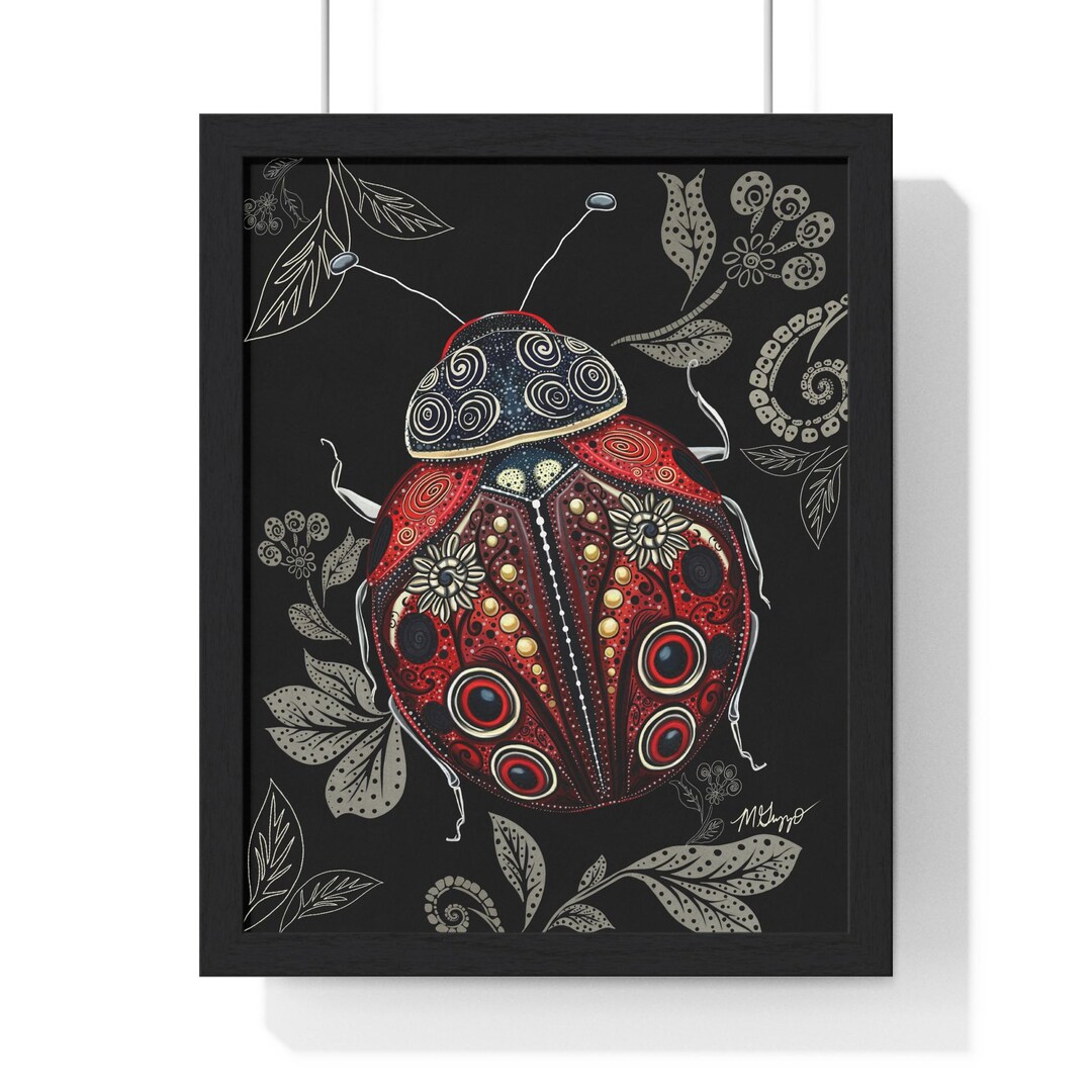 Ladybug Framed Art Print, Detailed Insect Wall Decor - Etsy