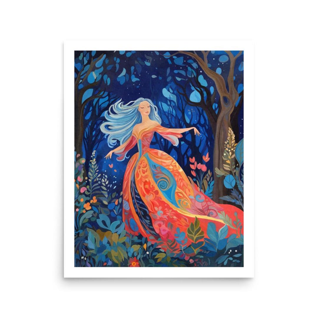 Midsummer Night's Dream, Gouache Painting, Art Print, Framed Wall Art ...