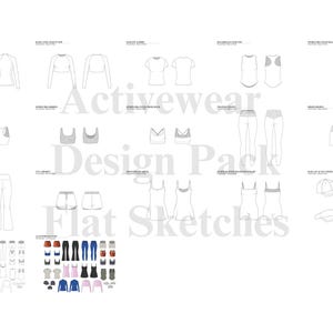 Activewear Design Pack – Flat Sketches, Technical Drawings, Vector ...