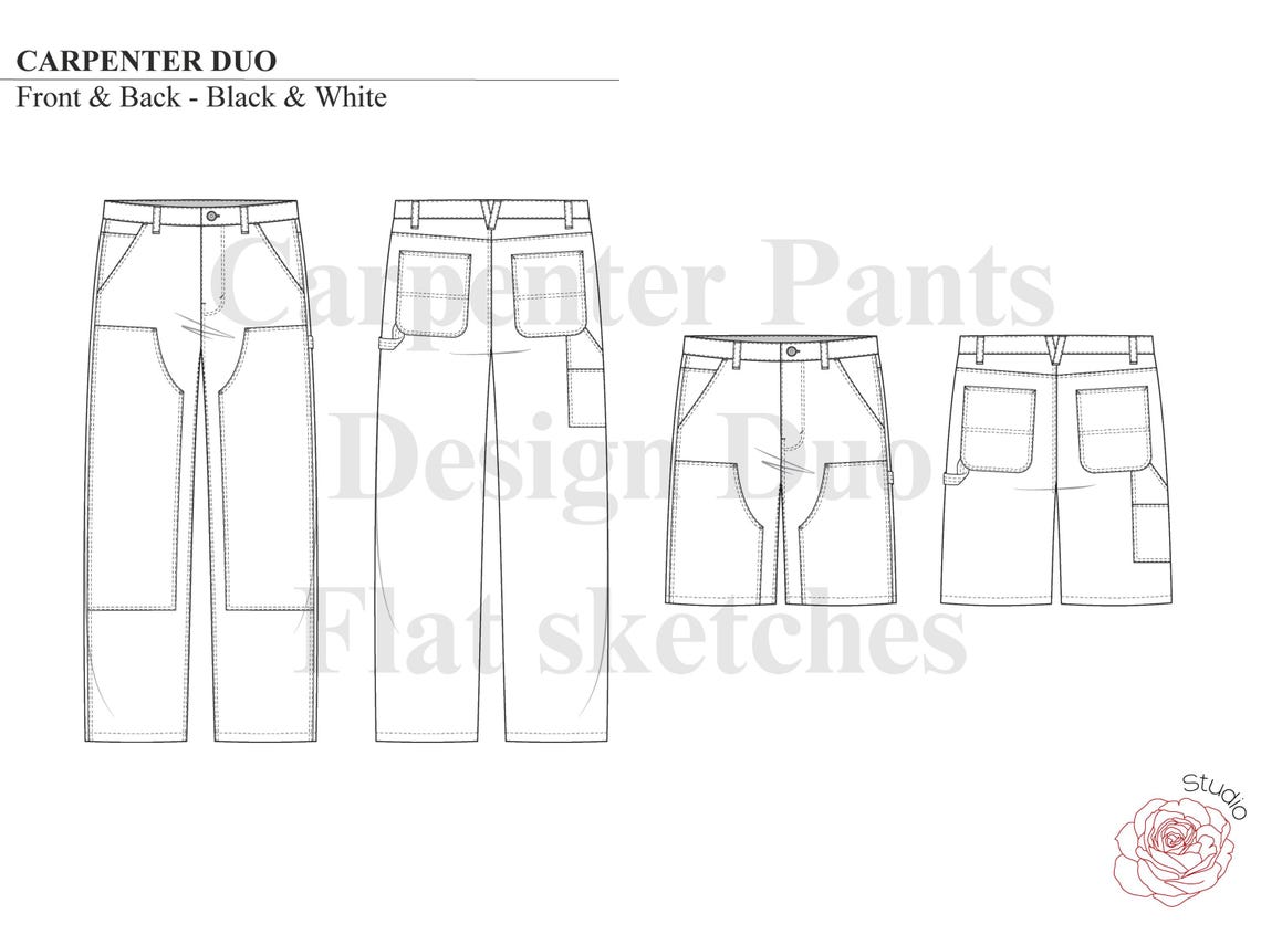 Carpenter Pants Duo – Double Knee Carpenter Pants & Carpenter Jorts ...