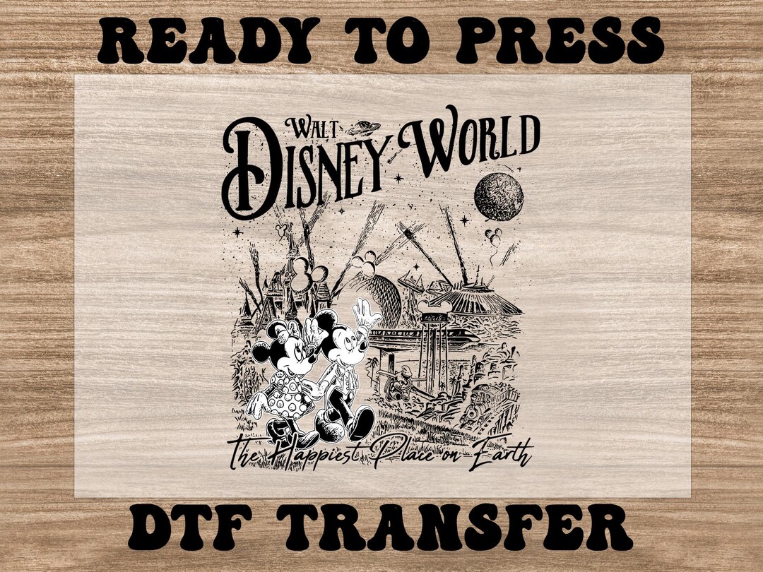 Walt Disney World Dtf, Disneyland Happiest Place on Earth Dtf Print ...