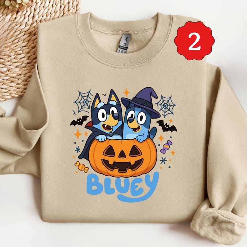 Bluey and Bingo Halloween DTF, Ready to Press Kids Dtf Transfers, Iron ...