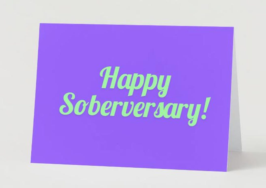 Sobriety Card, Sober Card, Teetotal, Soberversary, Recovery Card ...