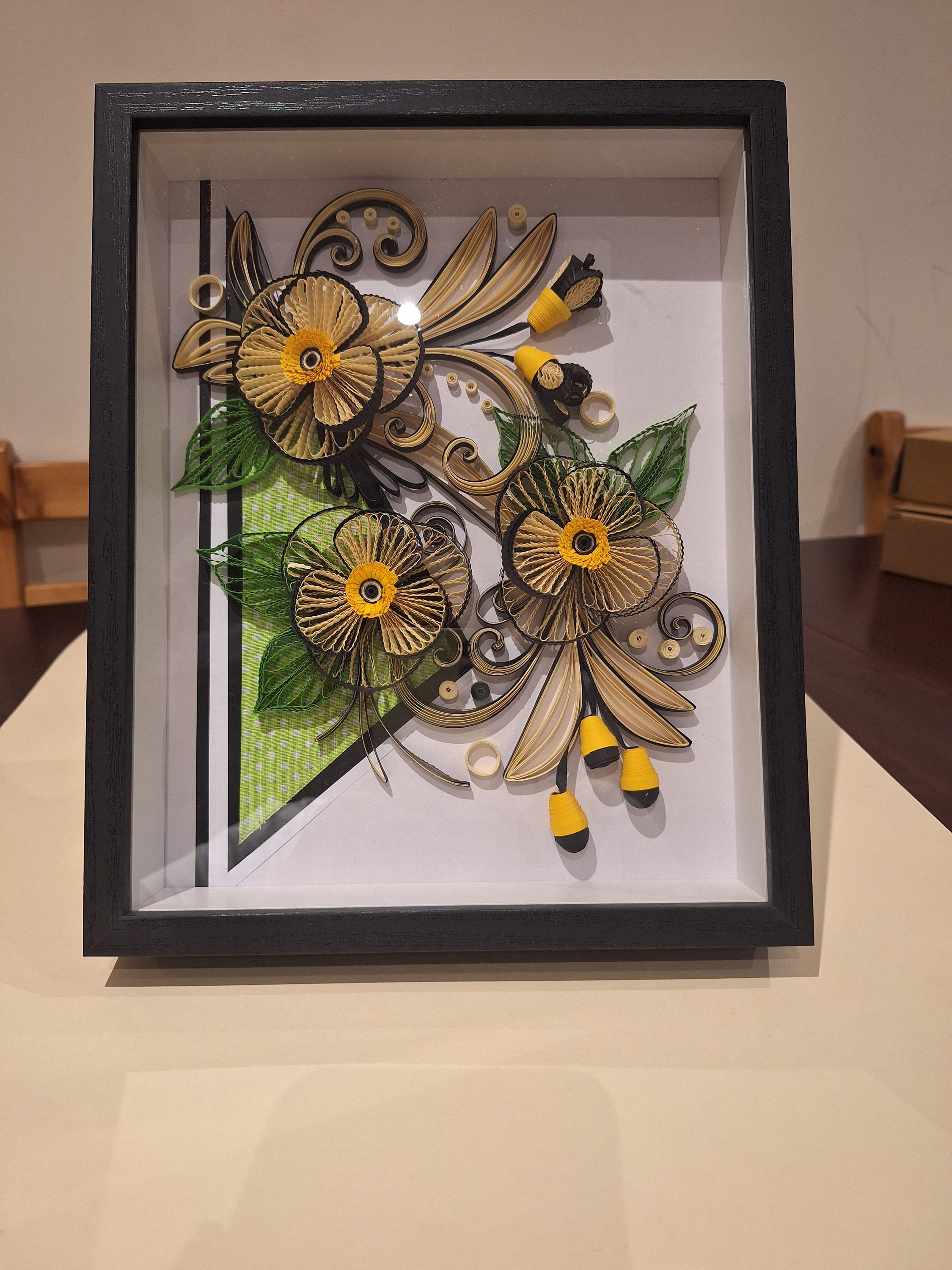 Wall Frame/ Paper Quilling Wall Art/ 3D Quilted Wall Decor/ Unique Gift ...