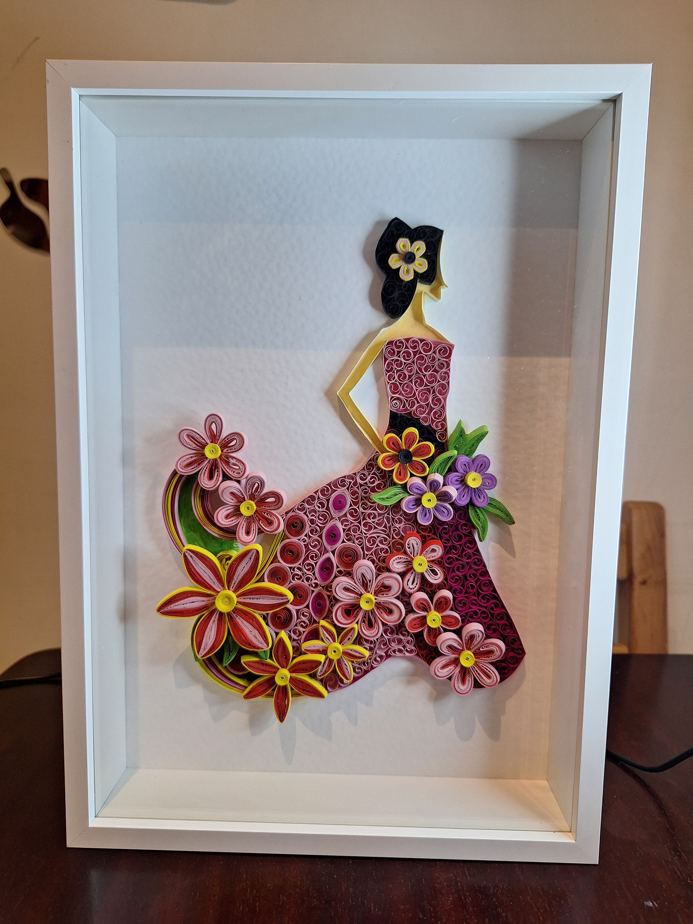 Wall Frame/ Paper Quilling Wall Art/ 3D Quilted Wall Decor/unique Gift ...