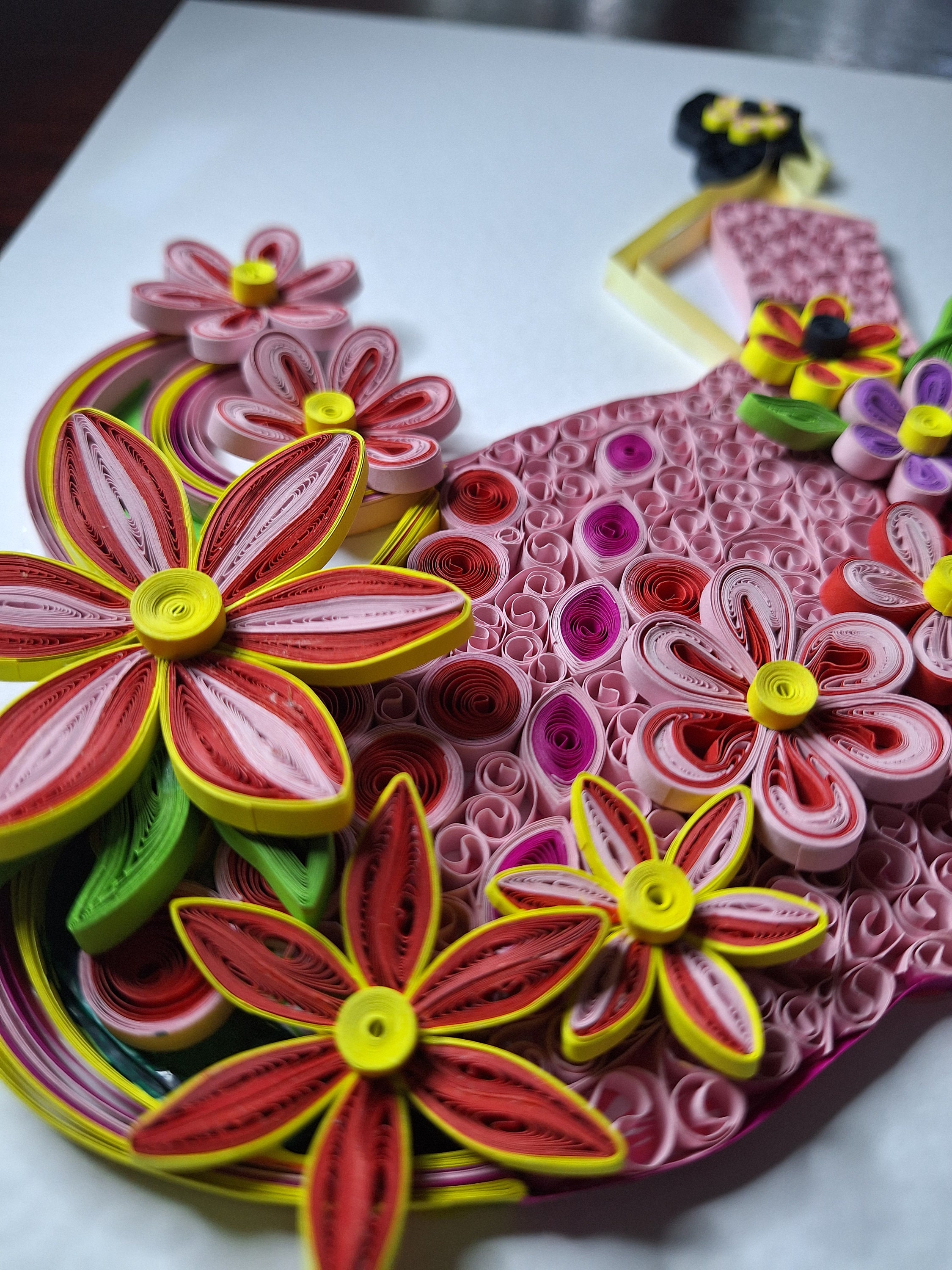 Wall Frame/ Paper Quilling Wall Art/ 3D Quilted Wall Decor/unique Gift ...