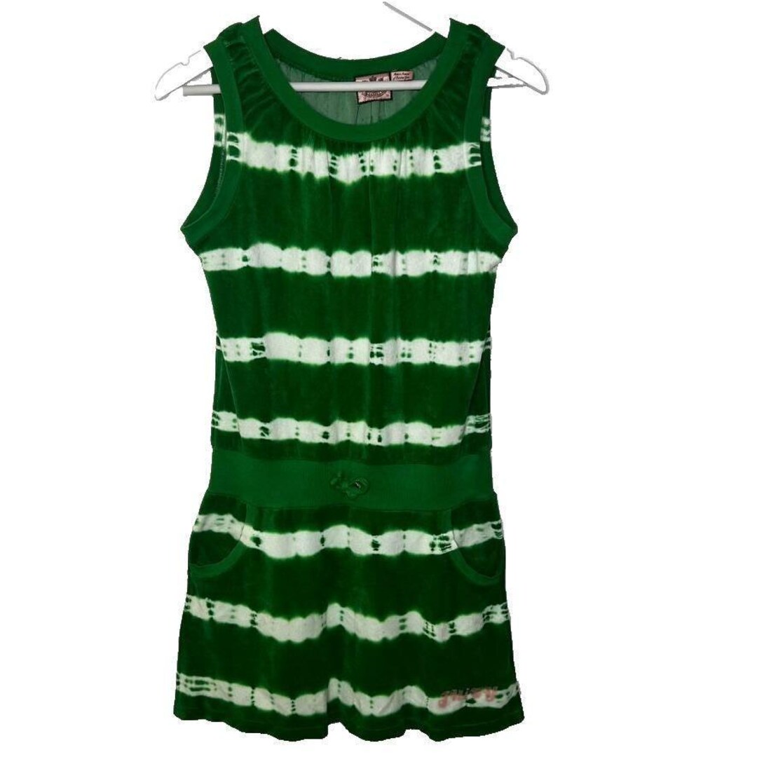 Juicy Couture Girls 14 Dress Vtg Y2K Green Tie Dye Terry Cloth Cover up ...