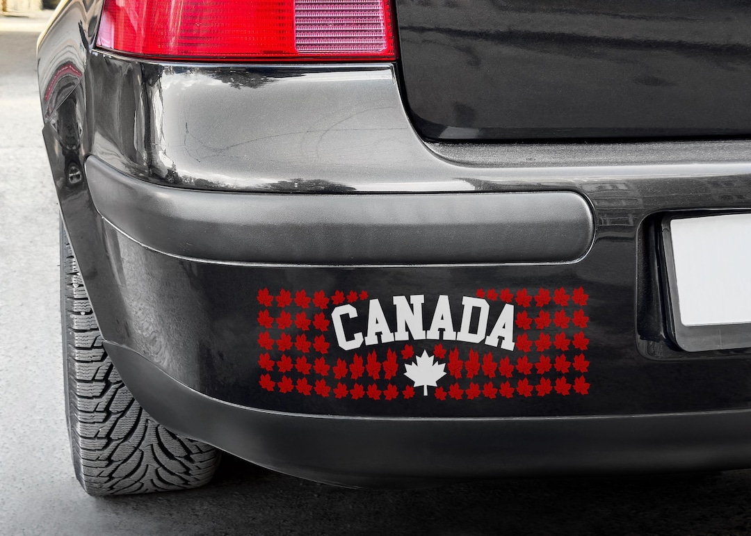 Canada Flag Car Decal, UV DTF Sticker, Durable Patriotic Bumper Sticker ...