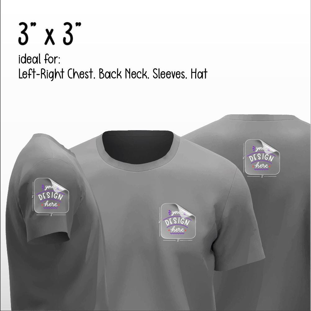 3x3 Custom Gang Sheet Transfer for Chest Neck Sleeves, Custom DTF Gang ...
