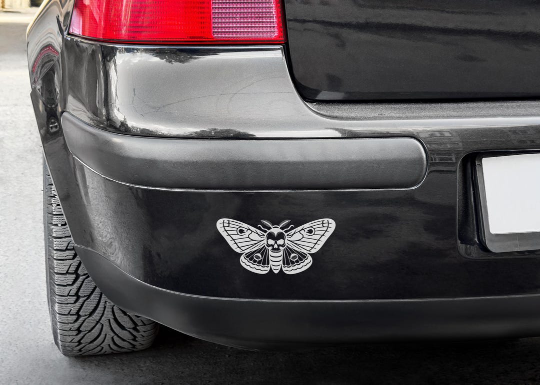 Death Head Moth Car Decal, Gothic Skull Moth UV DTF Sticker, Skeleton ...