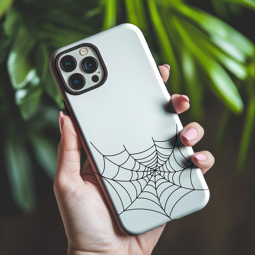 Spider Web Vinyl Laptop Sticker, Gothic Aesthetic Mirror Decal, Spooky ...