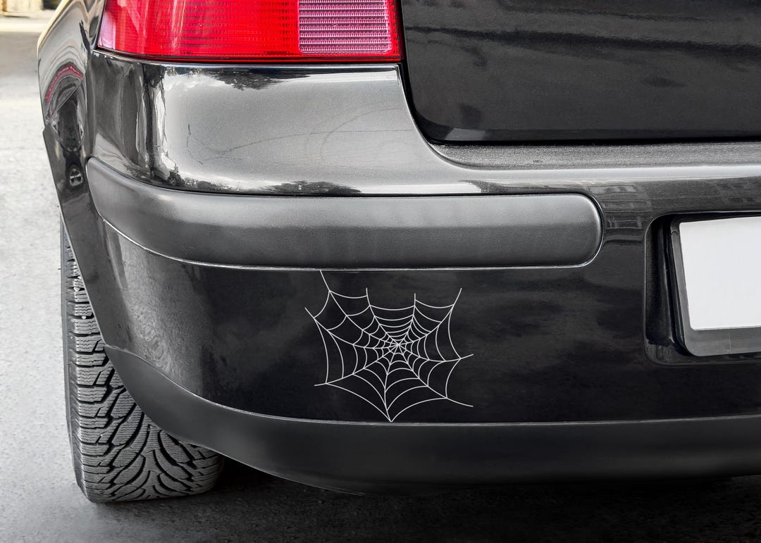 Spider Web Car Decal, Gothic Vinyl Sticker, Halloween Car Accessory ...