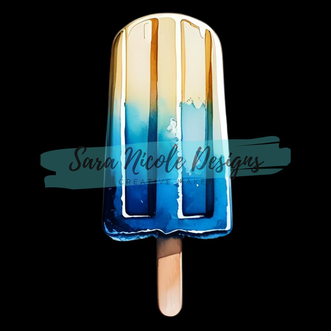 American Watercolor Popsicles Clipart - 5 Different Individual ...