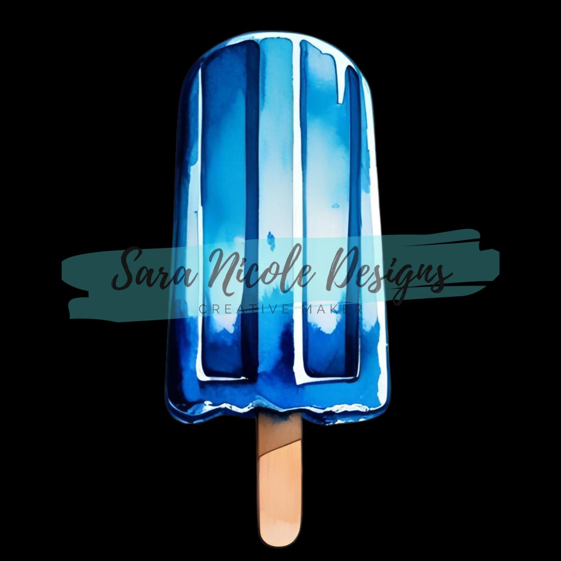 American Watercolor Popsicles Clipart - 5 Different Individual ...