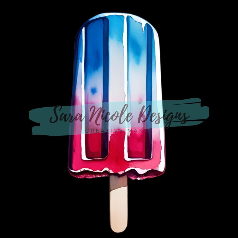 American Watercolor Popsicles Clipart - 5 Different Individual ...
