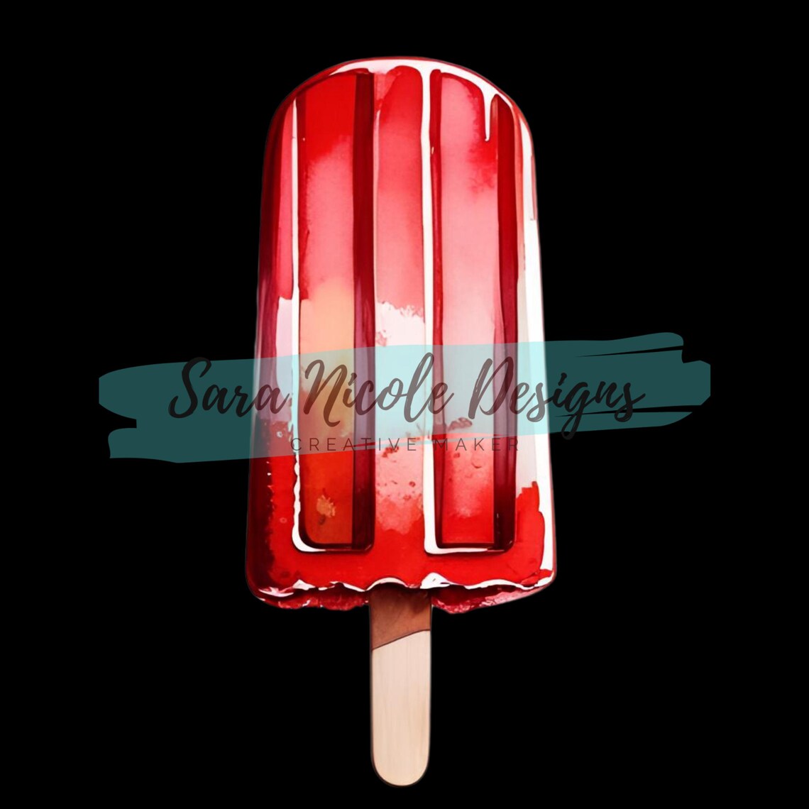 American Watercolor Popsicles Clipart - 5 Different Individual ...
