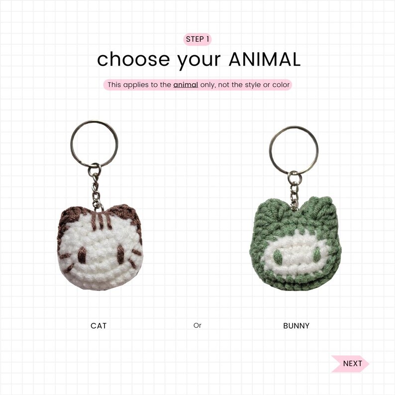 Crocheted Cat/bunny Keychain Dessert Flavor (customizable) - Etsy