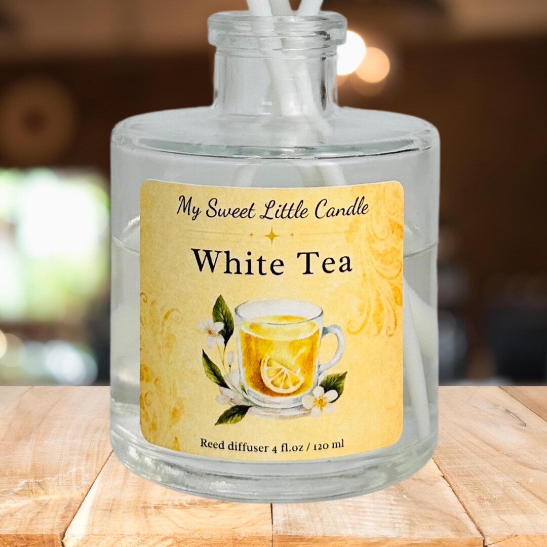 White Tea Reed Diffuser, Handcrafted Long-lasting Fragrance Reed ...