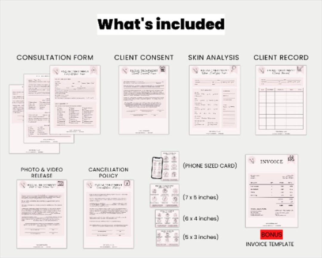 Printable Esthetician Forms, Facial Treatment Forms, Medical History ...