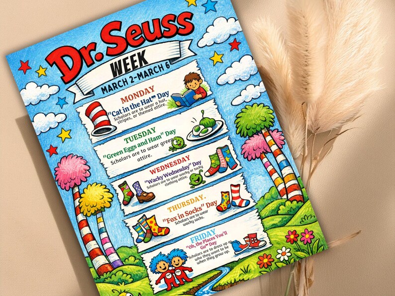 Editable Dr. Seuss Template | School Reading Flyer | Printable ...