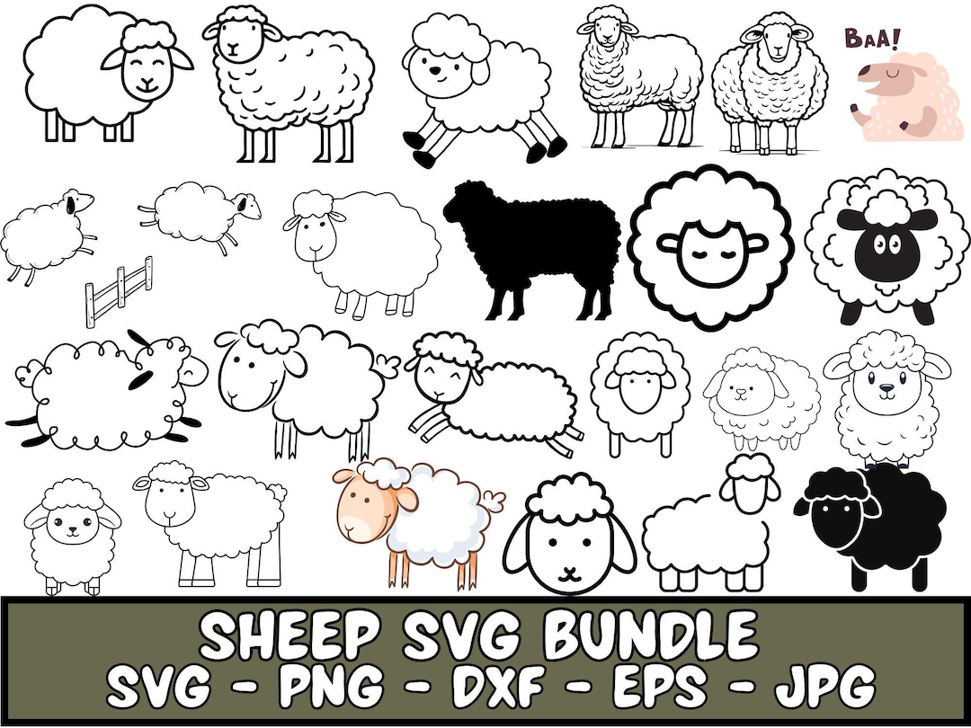 Sheep SVG Bundle: Farm Animal Vector Graphics (digital Download) - Etsy