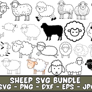 Sheep SVG Bundle: Farm Animal Vector Graphics (digital Download) - Etsy