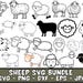 Sheep SVG Bundle: Farm Animal Vector Graphics (digital Download) - Etsy