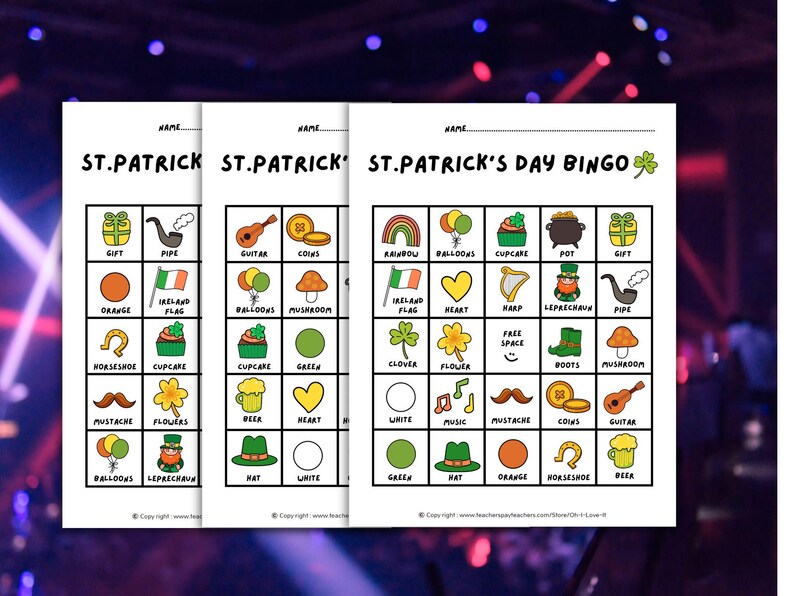 St Patrick's Day Bingo Cards, Printable Party Game (canva Template) - Etsy