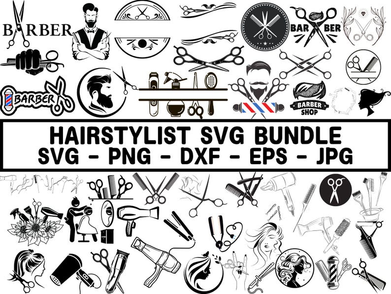 Hairdresser Svg Bundle, Equipment Svg Bundle, Cut Files, Hairdresser ...